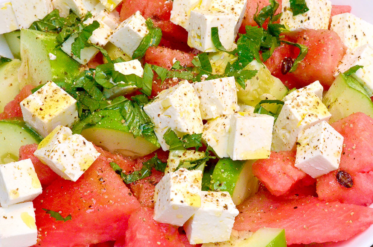 Salată de harbuz cu brânză feta | Paradis Verde